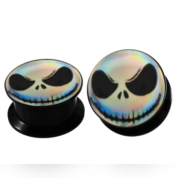 None | Accessories | Jack Skellington Guages Earring Plugs Round ...